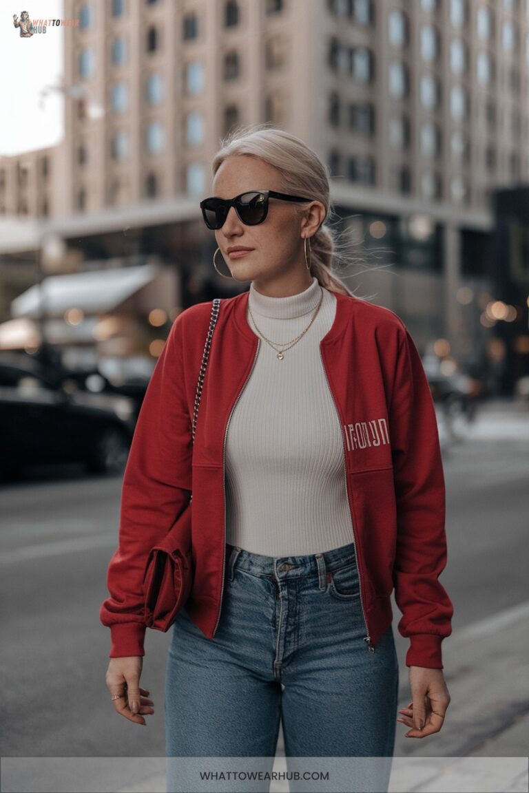 8 Stylish Red Zip-Up Outfit Ideas For Women